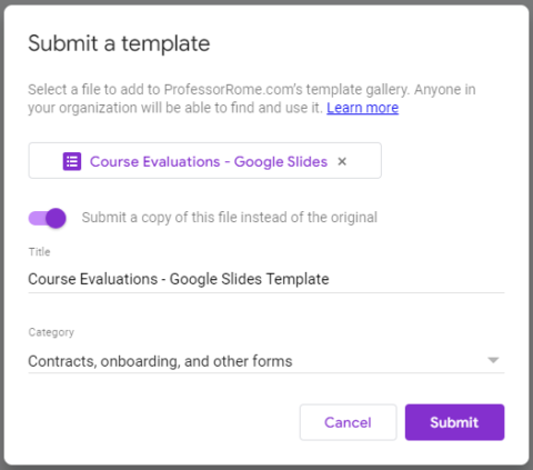 Google Workspace Templates | ProfessorRome.com