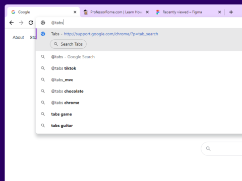 Google Chrome Address Bar Shortcuts | ProfessorRome.com